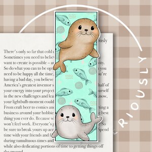 Seal Bookmarks | Illustrated Bookmarks | Sea Lion Bookmarks | Cosy ...