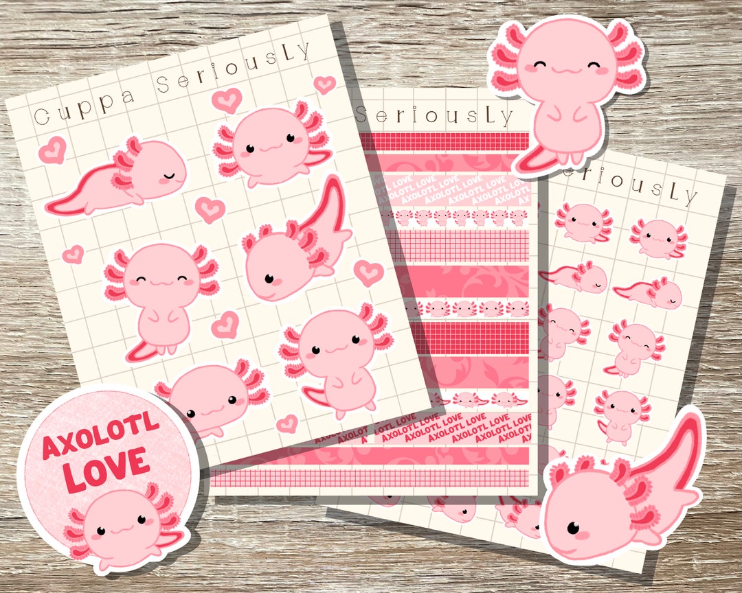 Axolotl Sticker Sheet Bullet Journal Stickers Planner - Etsy