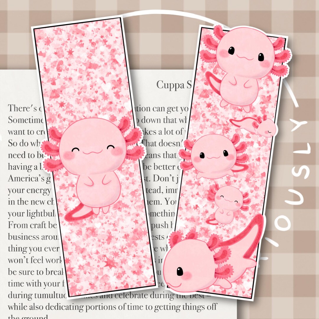 Axolotl Bookmarks | Illustrated Bookmarks | Cosy Bookmarks - Etsy