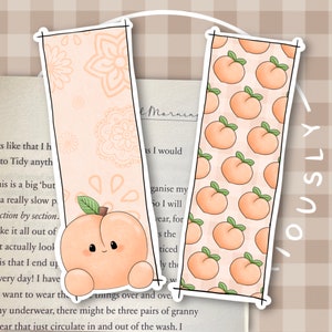 Peachy Peaches Bookmark Illustrated Bookmarks Spring Summer Bookmarks ...