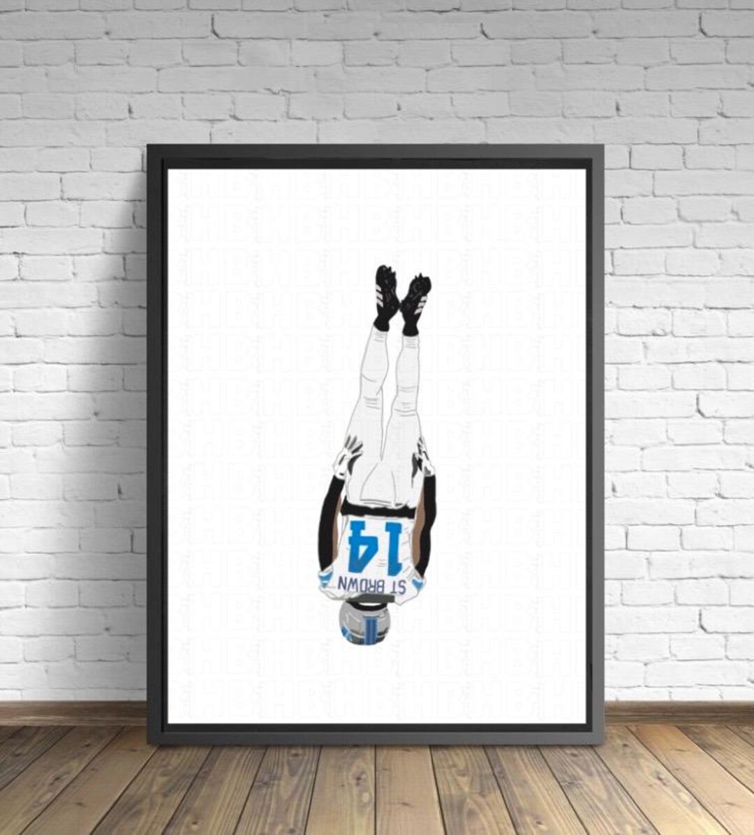 Detroit Lions Football St. Brown Headstand Touchdown Celebration - Etsy