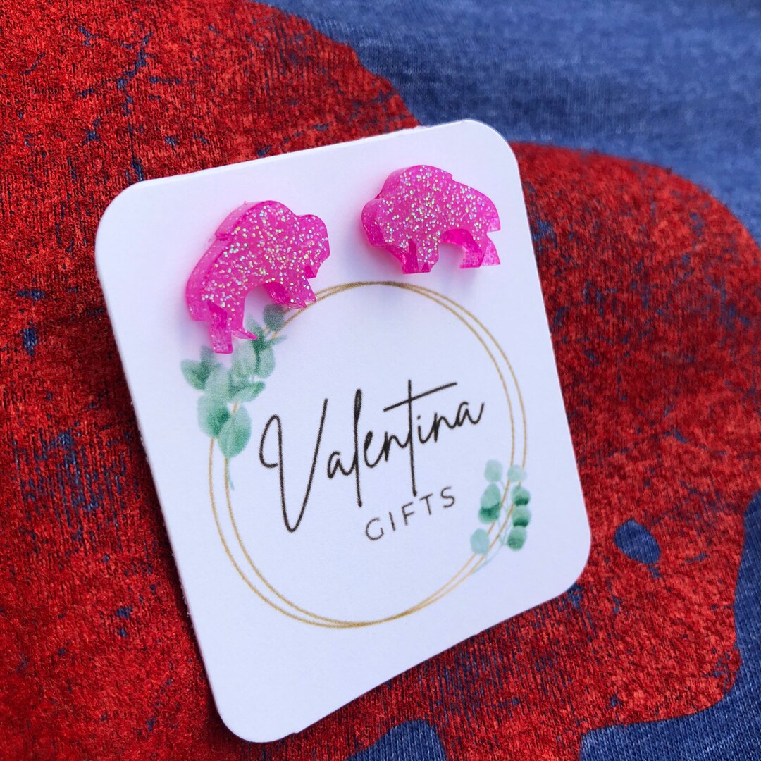 Adorable HOT Pink Buffalo Bills buffalo Stud Earrings - Etsy