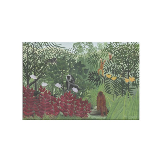 Henri Rousseau Tropical Forest With Monkeys