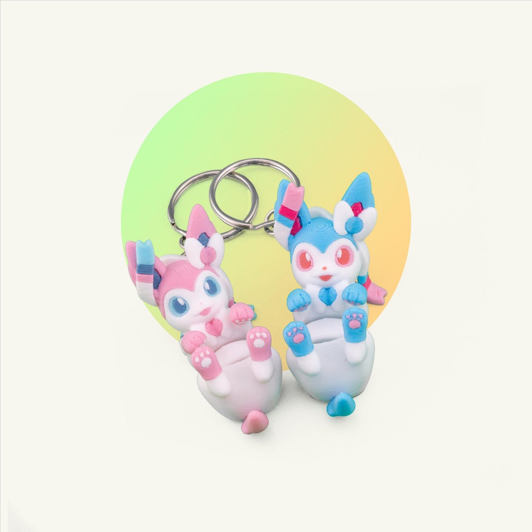 Sylveon Pokemon Keychain | Nintendo Toy Collectible Figurine - Etsy