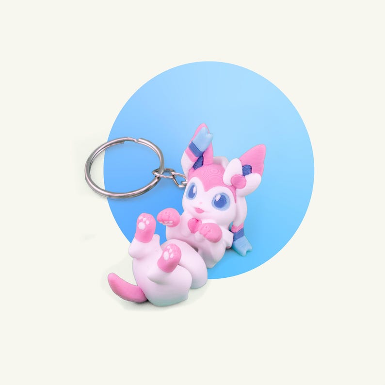 Sylveon Pokemon Keychain | Nintendo Toy Collectible Figurine - Etsy