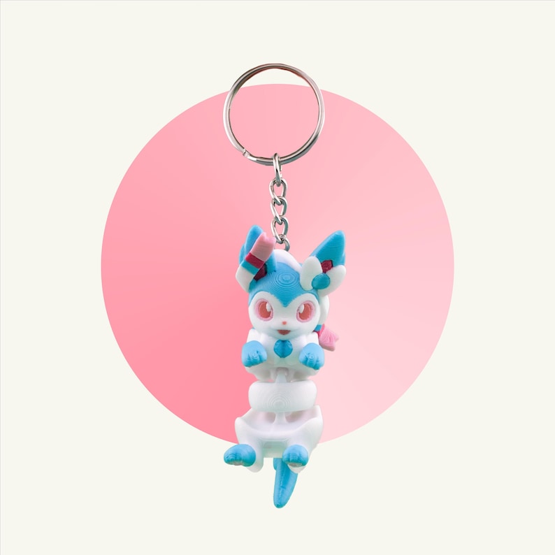 Sylveon Pokemon Keychain | Nintendo Toy Collectible Figurine - Etsy