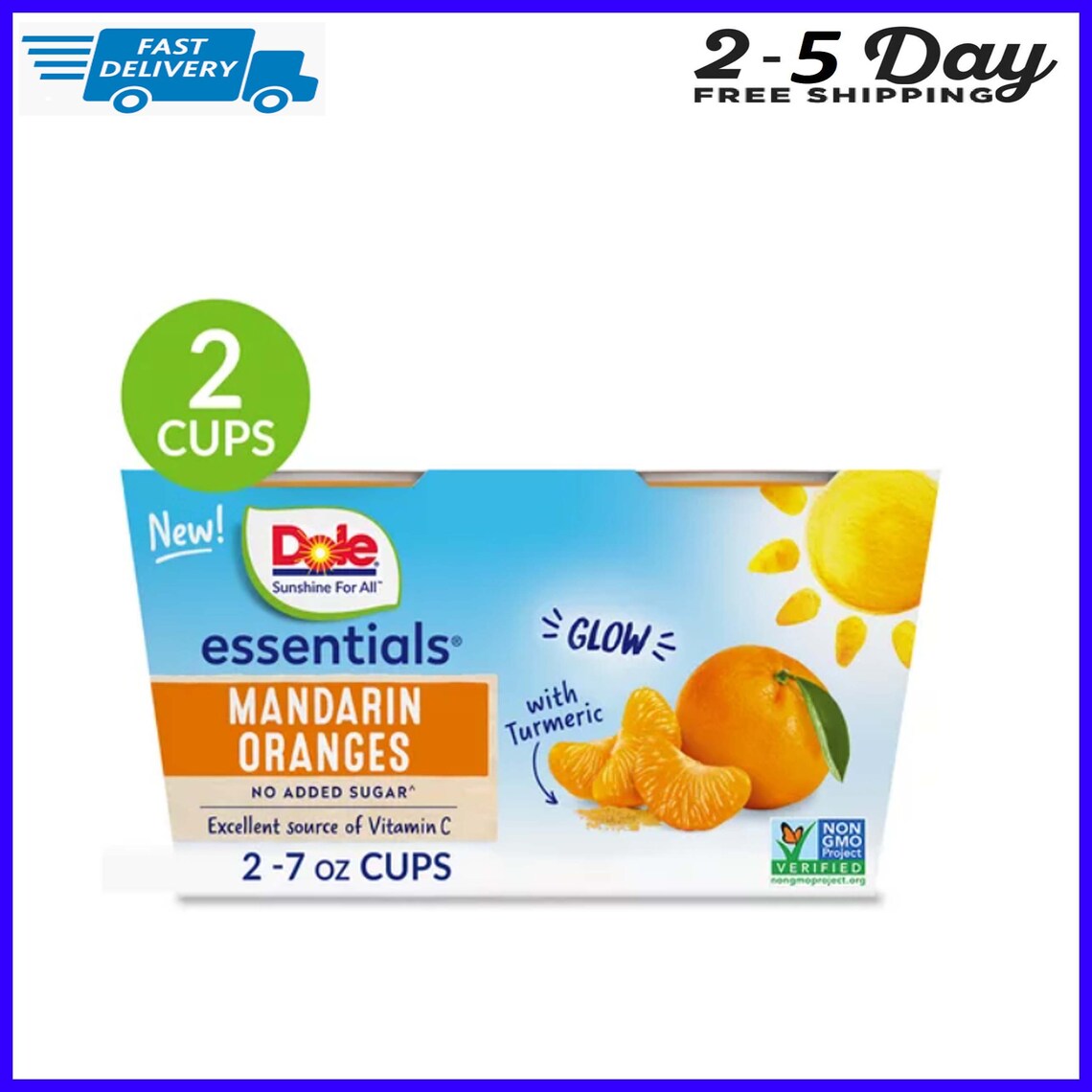 2 Pack Mandarin Oranges Fruit Cups With Turmeric, 7 Oz - Etsy