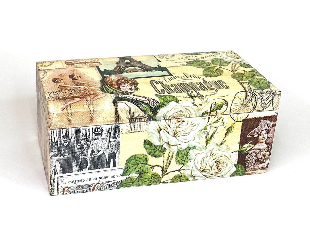 Vintage Style Box. Paris Wooden Box. French Trinket Box. Antique Style ...