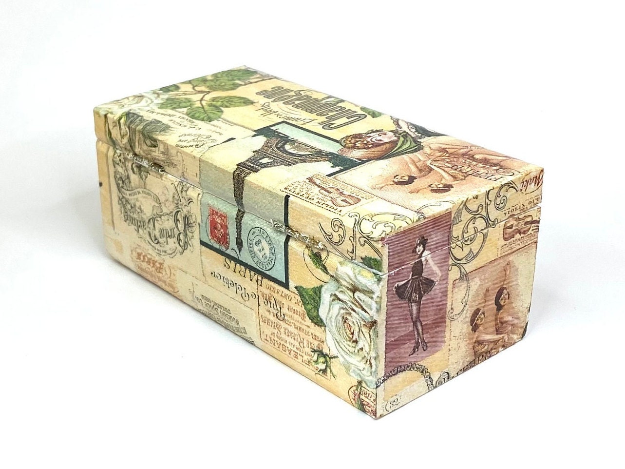 Vintage Style Box. Paris Wooden Box. French Trinket Box. Antique Style ...