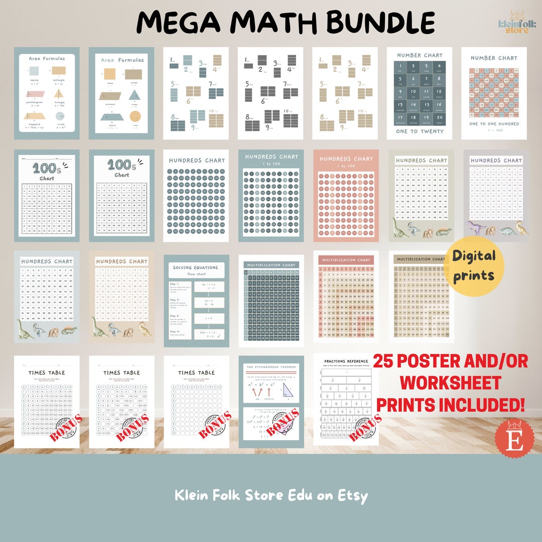 Counting Numbers Multiplication Chart Neutral Math Posters Classroom ...