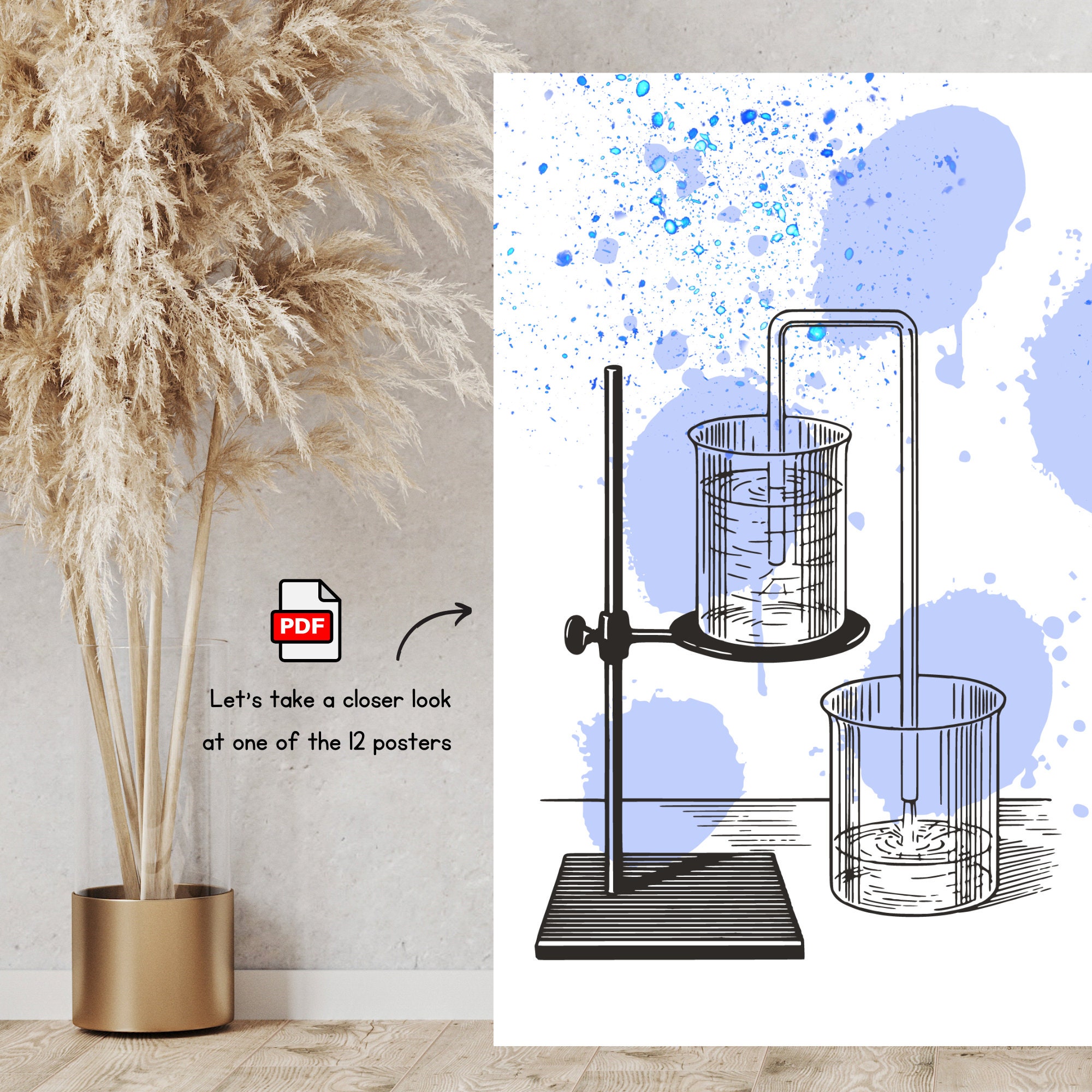 BLUE Science Classroom Decor Printable Poster Set of 12 - Etsy