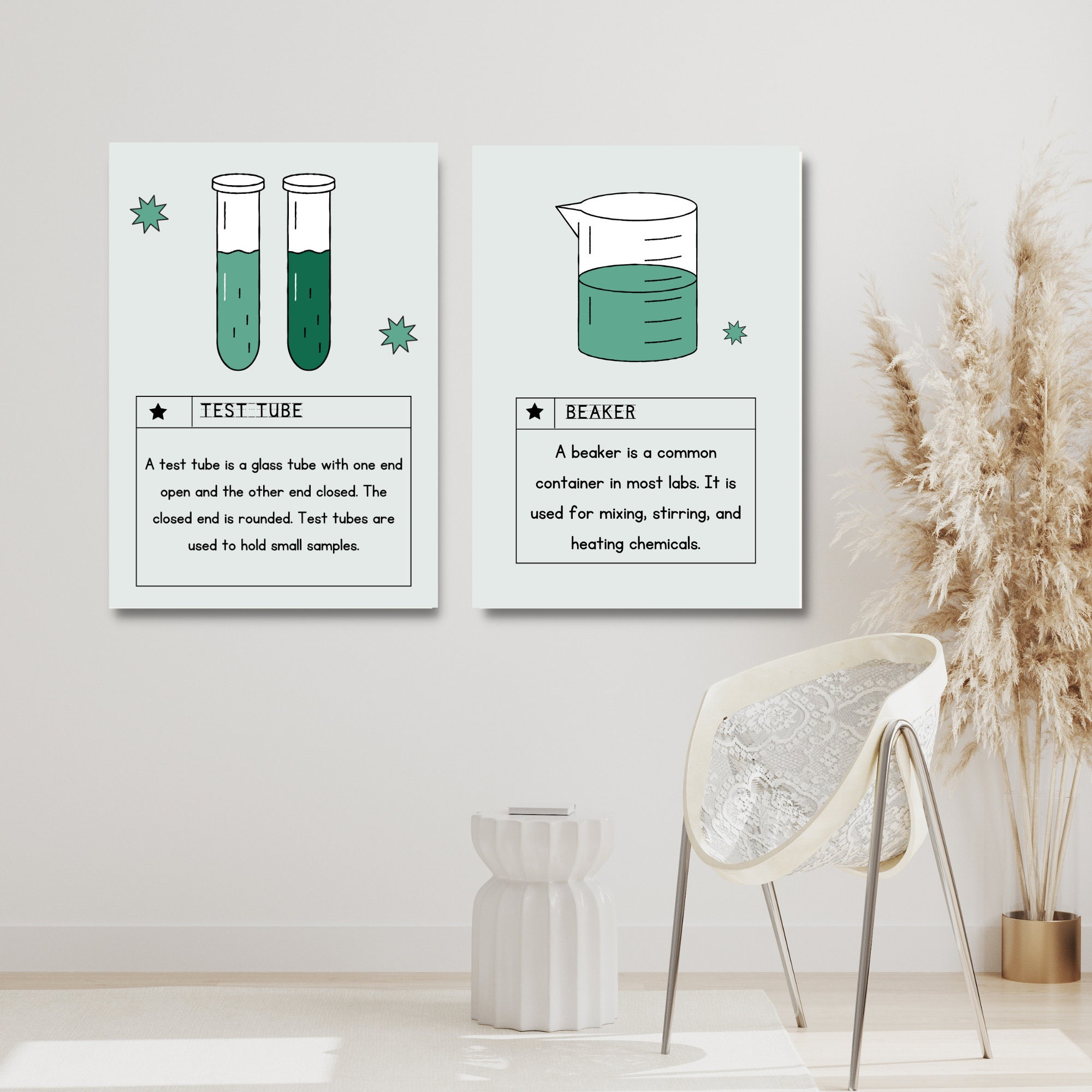 Retro Science Lab Apparatus Poster Set of 7 Science Classroom Decor ...