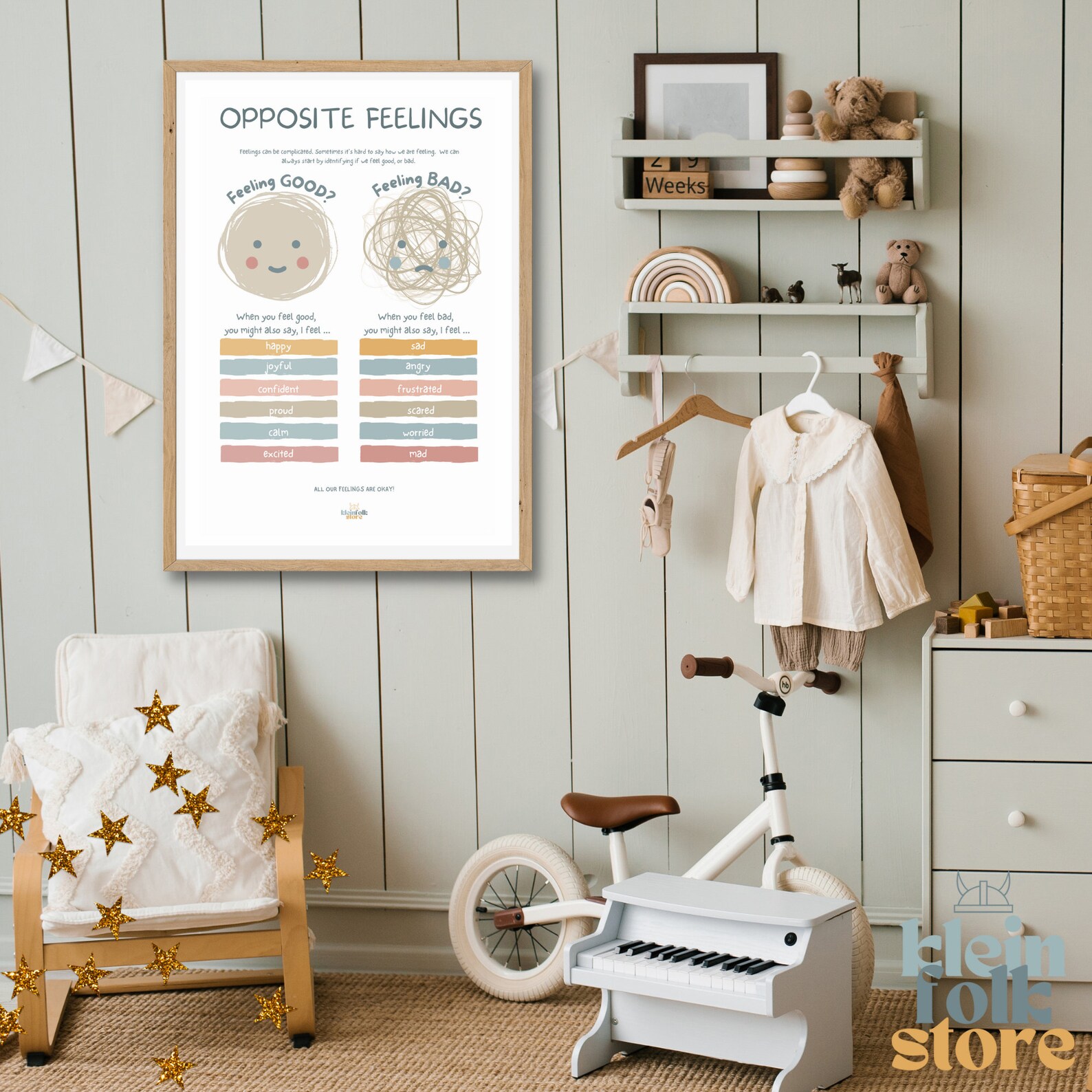 Feelings Chart Opposites Emotions Educational Print - Etsy