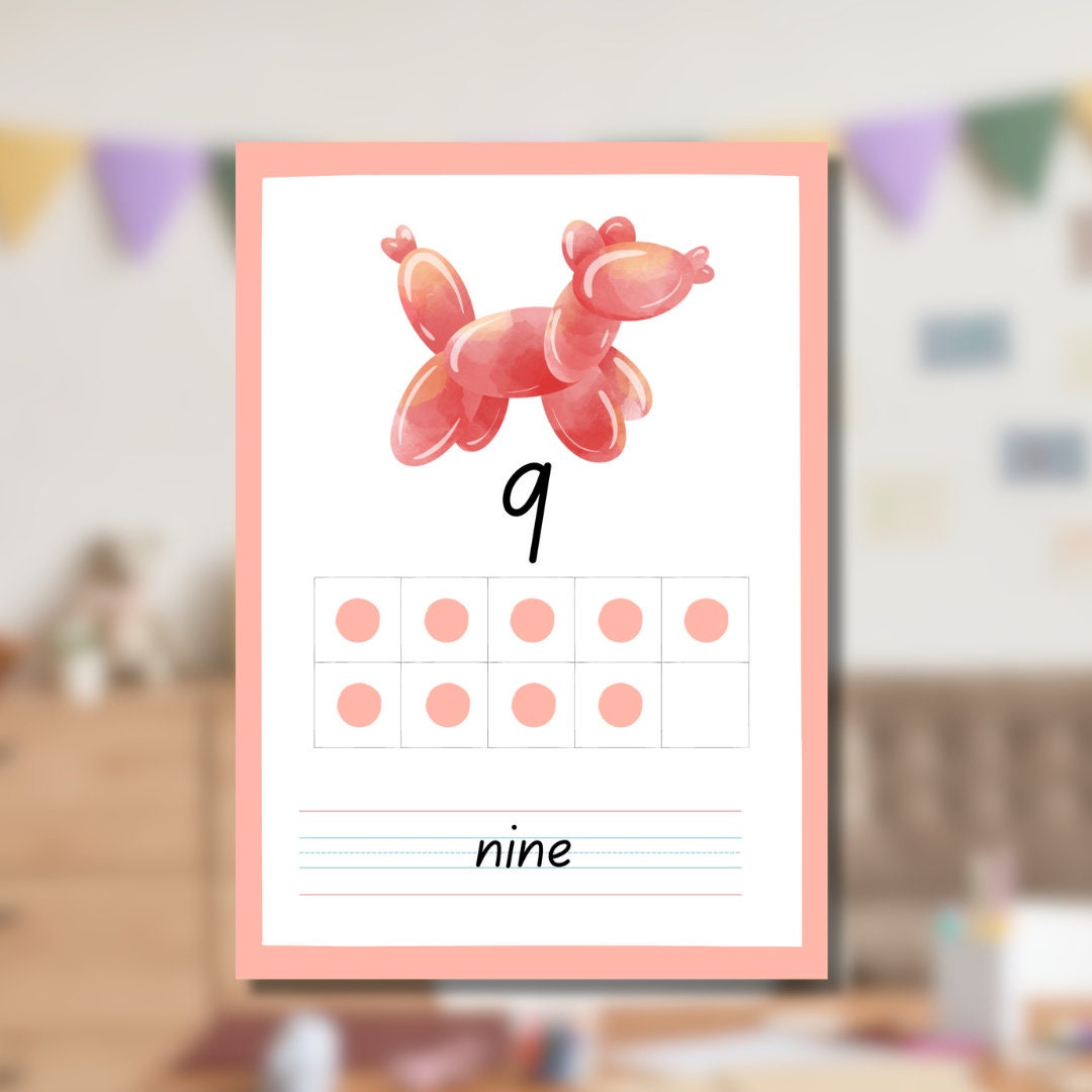 Counting Fun With Adorable Balloon Dog Pal instant Download 2 Pdfs ...