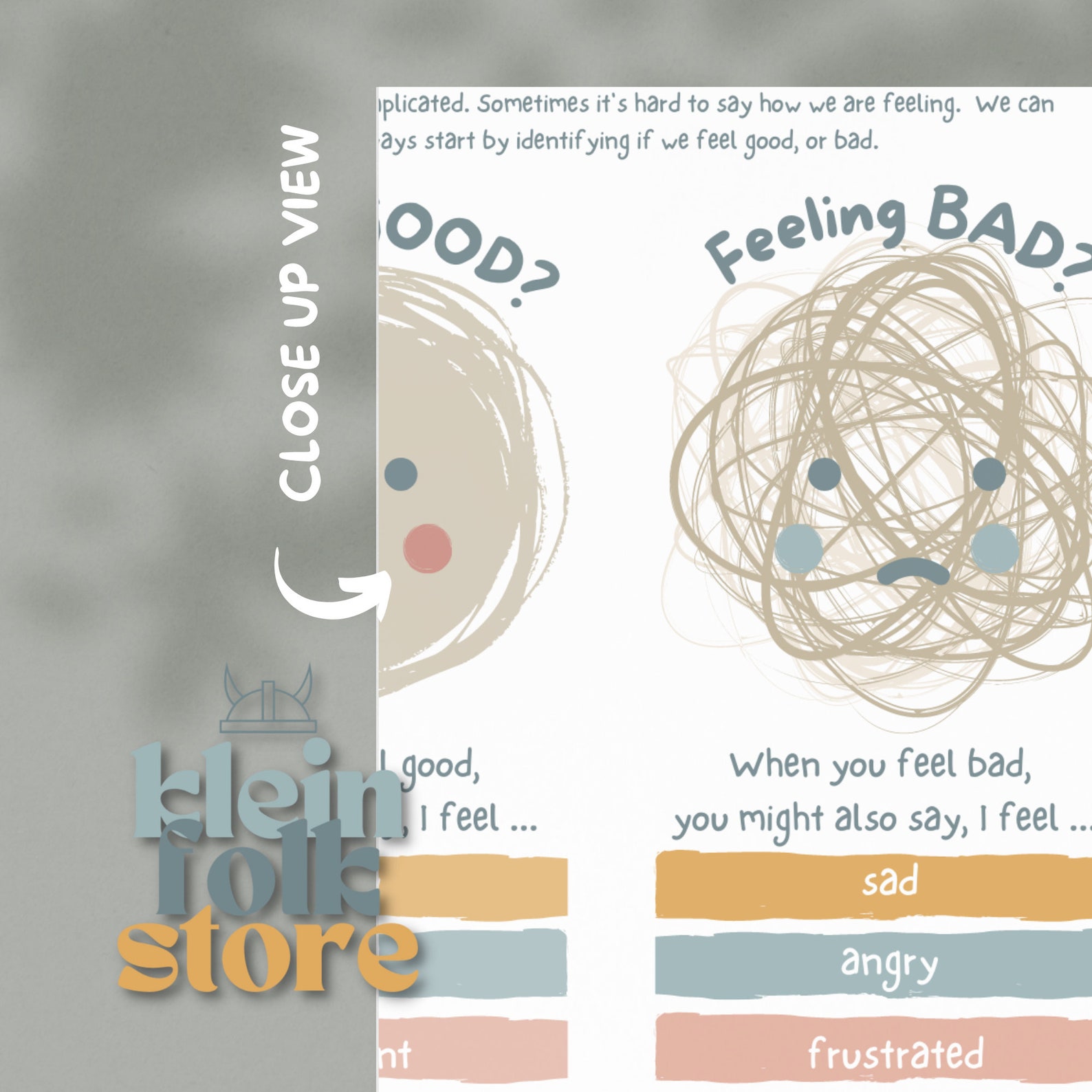 Feelings Chart Opposites Emotions Educational Print - Etsy