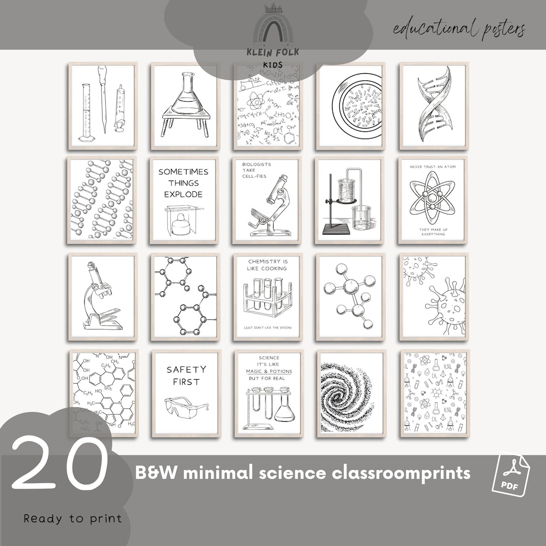 20 Science Prints Perfect for Classrooms, Laboratory, Chemistry ...