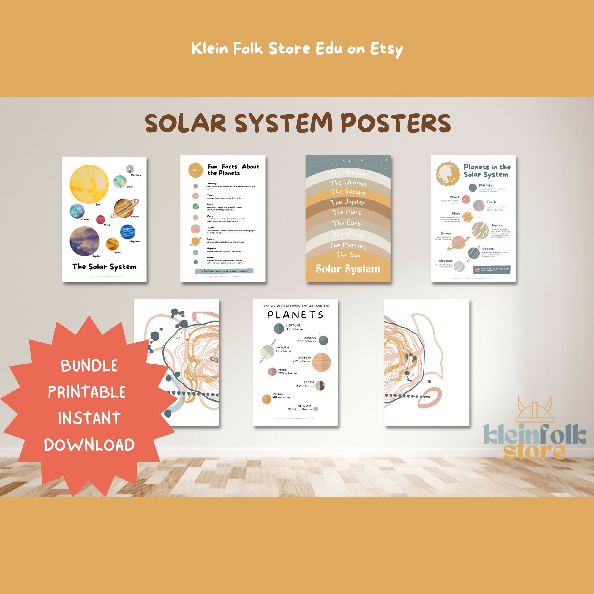 Solar System Printable Bundle 7 Set Outer Space, Science, Teachers ...