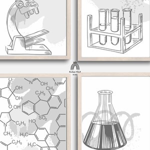 GRAY Science Classroom Decor Printable Poster Set of 12 Perfect ...