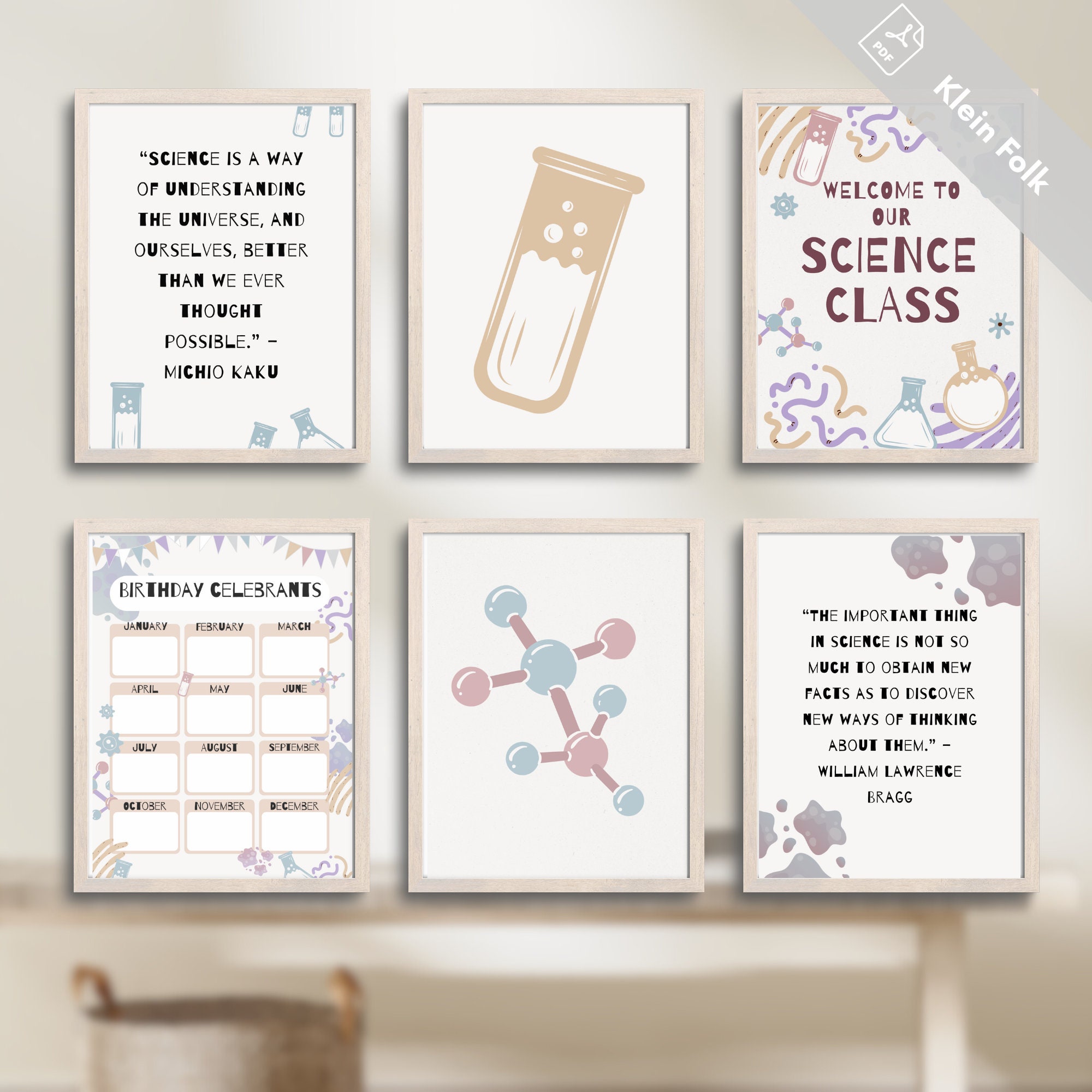 Science Classroom Posters 26 Set Klein Blue - Etsy