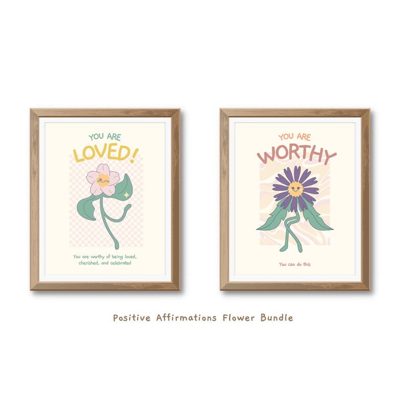 Positive Affirmation Posters flower Power Happy Classroom - Etsy