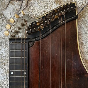 Antique Ancient Unique Zither Musical Instrument Very Rare German 1878 ...