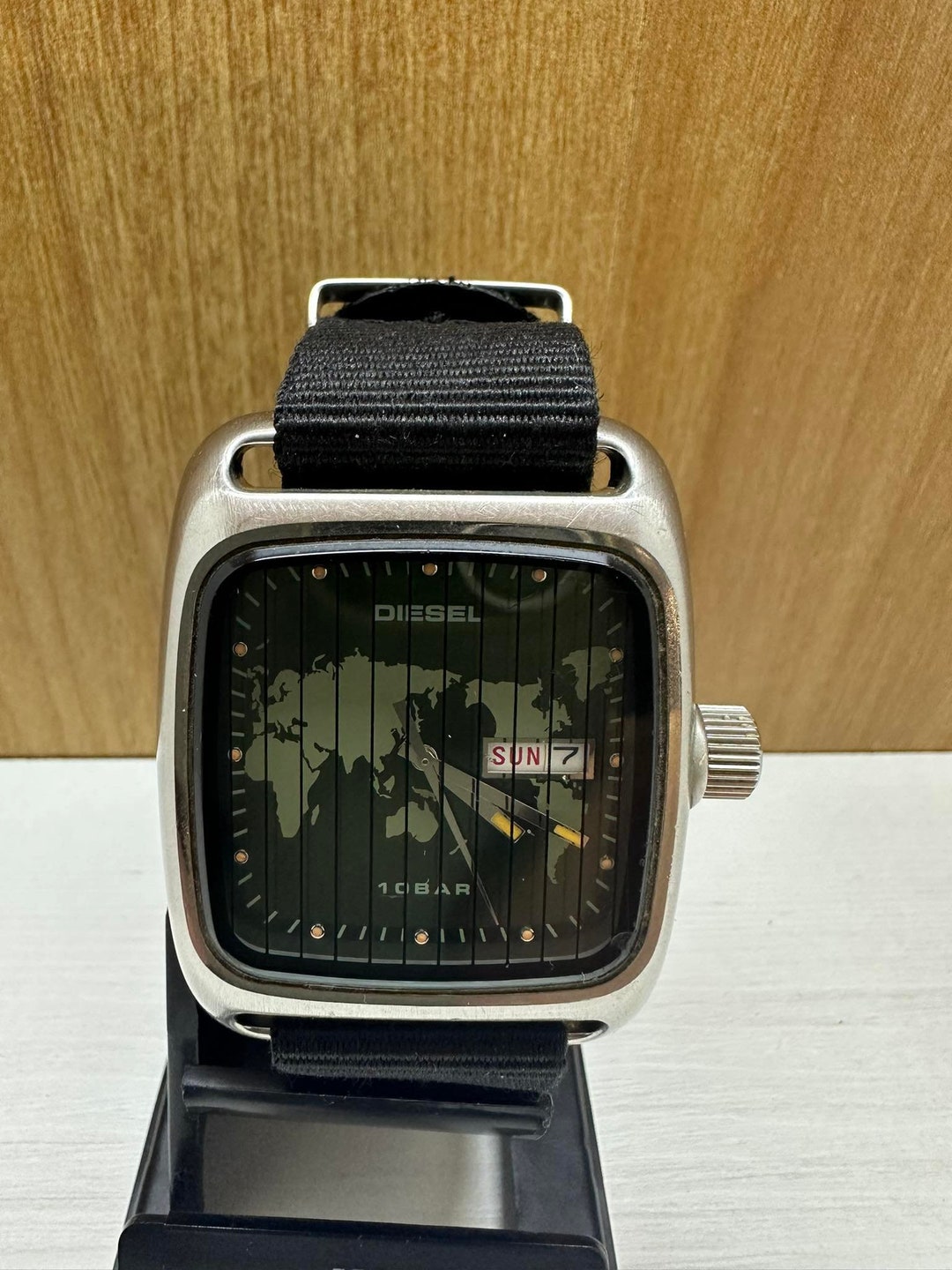 Vintage Smart Diesel Wristwatch Worldmap Day Date Solid Stainless Steel ...