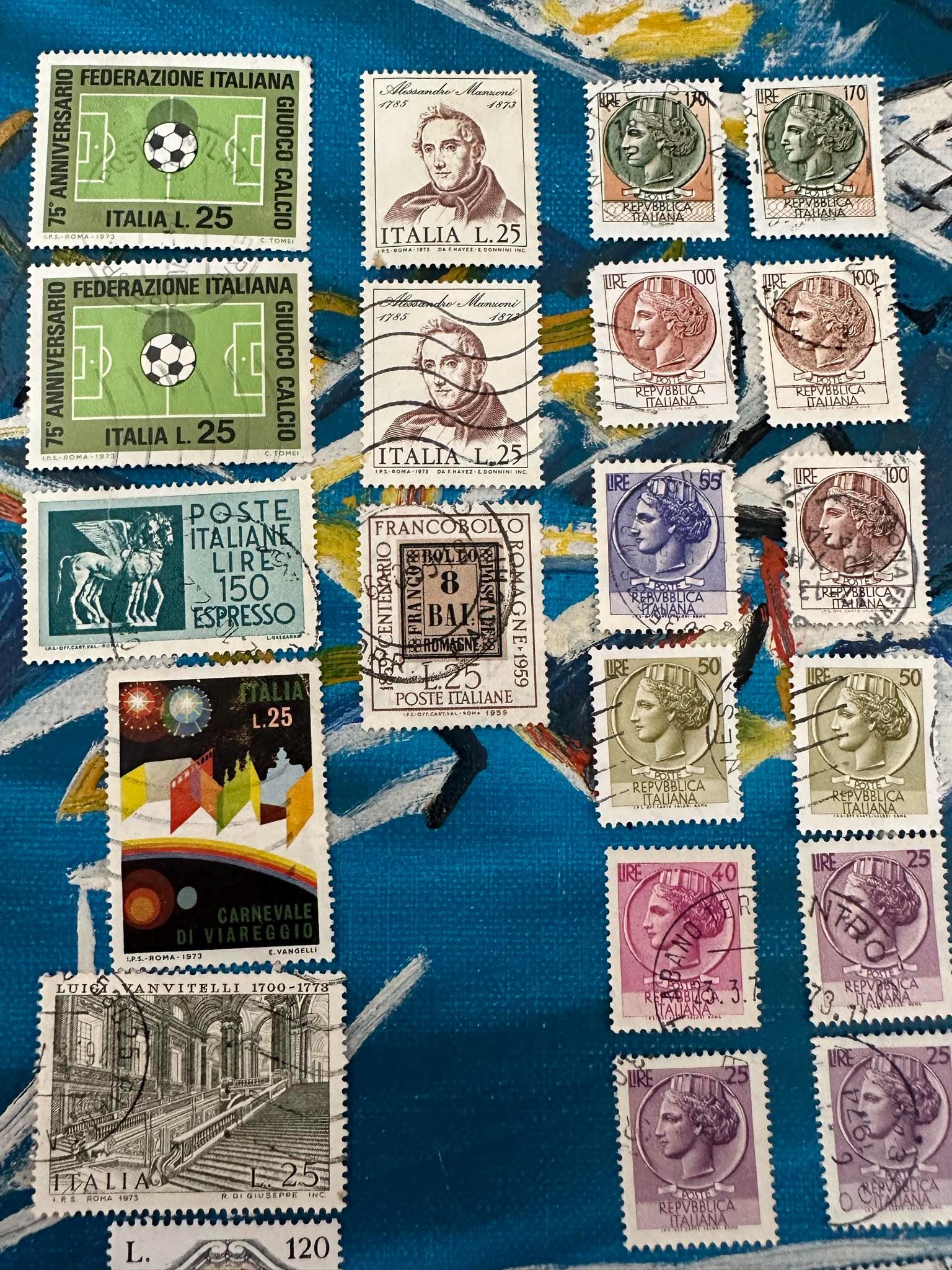 Lot of 31 Vintage Rare Postage Marks Stamps Italy Italian Poste ...