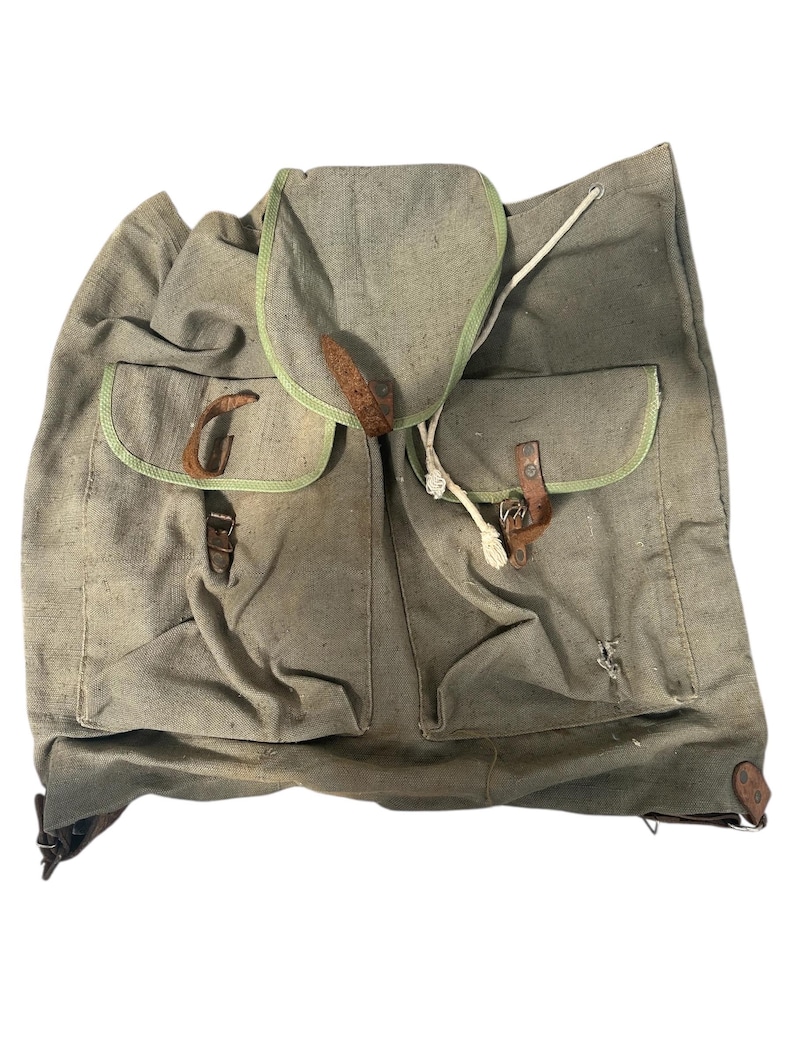 Very Old Military Bag Haversack Backpack Vintage Canvas Army Soldier ...