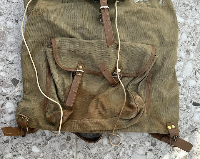 Very Old Genuine Military Bag Haversack Backpack Vintage Canvas Army ...