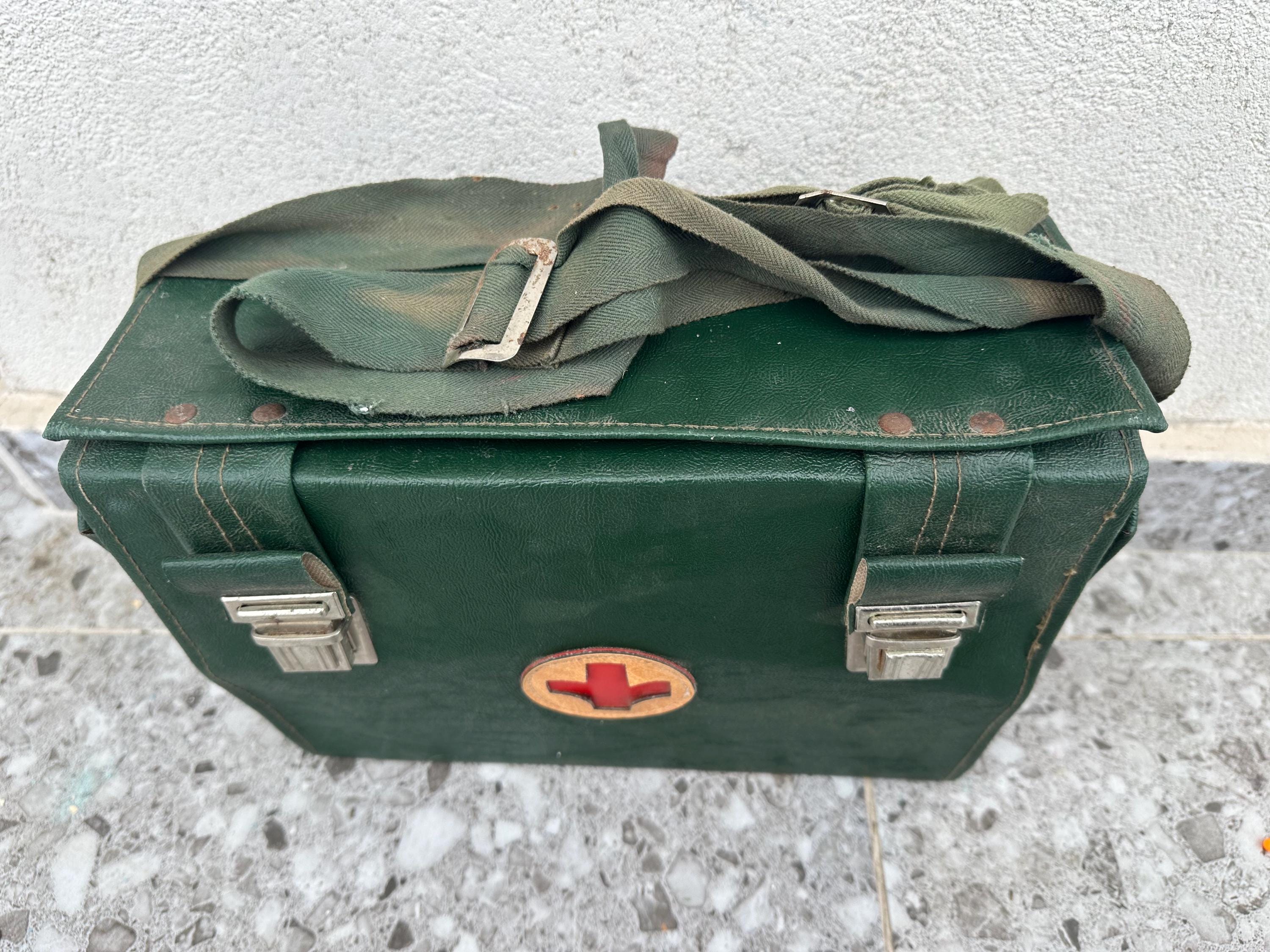 Vintage Military Field Medic First Aid Full Kit Canvas Bag Medical 1940 ...