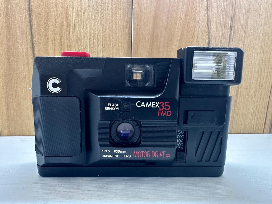 Vintage Camex 35FMD Camera Motor Drive Old Point & Shoot Japan Lens 35mm Film Rare Flash Sensor ...