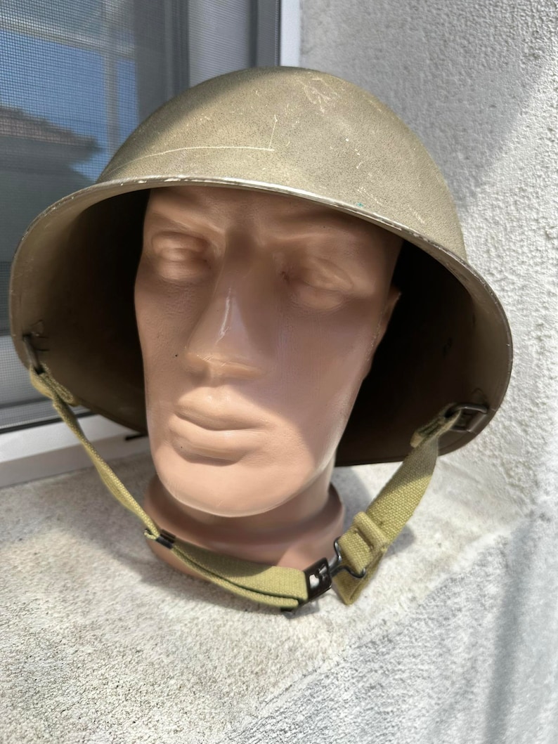 Vintage Military Helmet Mo F1 TTA Otan HR 1955 NATO French Army Soldier ...