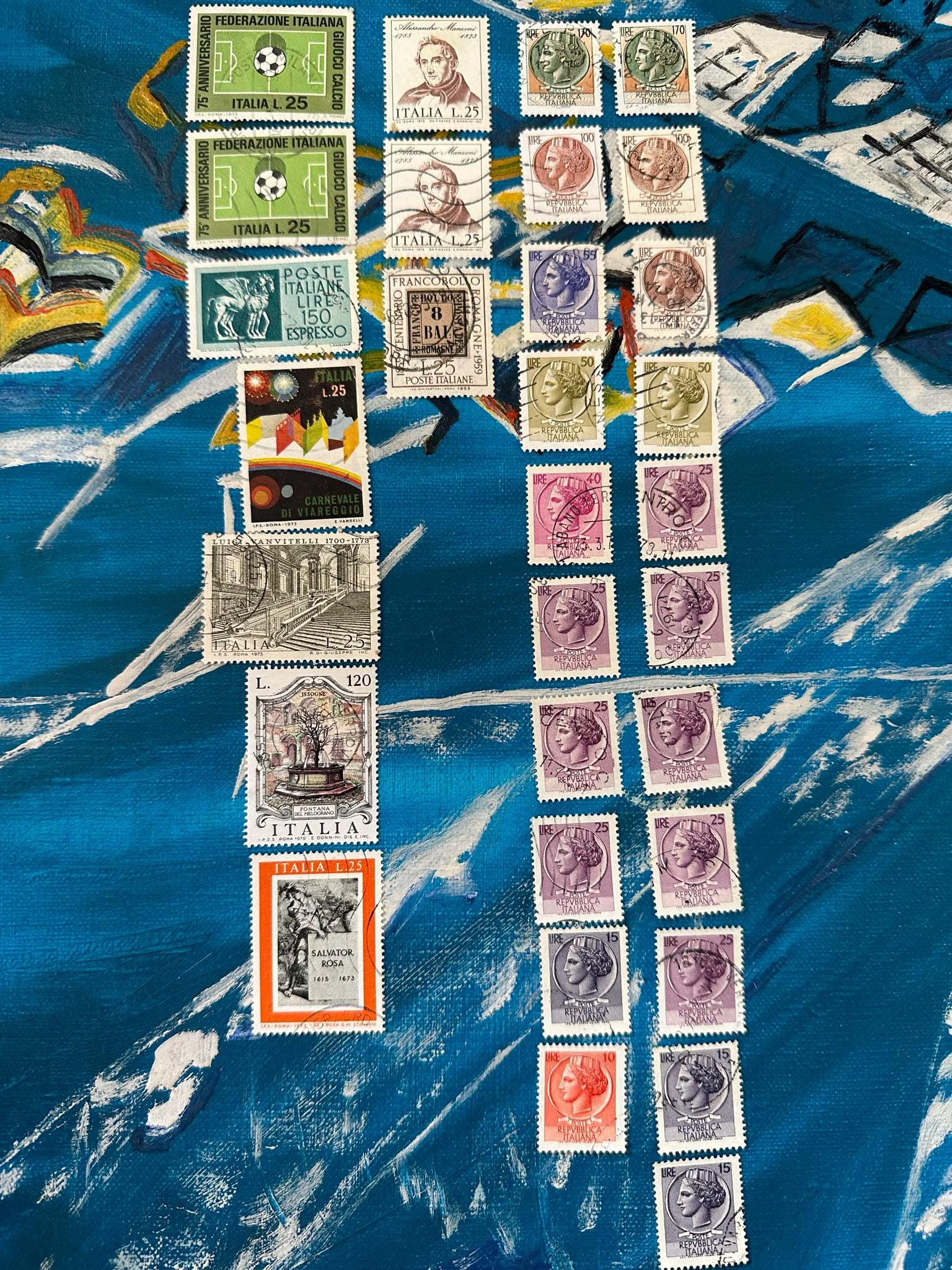 Lot of 31 Vintage Rare Postage Marks Stamps Italy Italian Poste ...