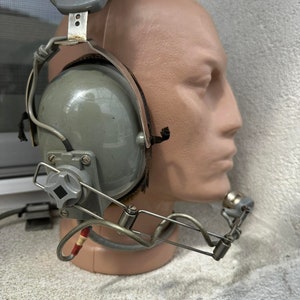Vintage Military ELNO Old Pilot Headphones Headset Helicopter Aviation ...