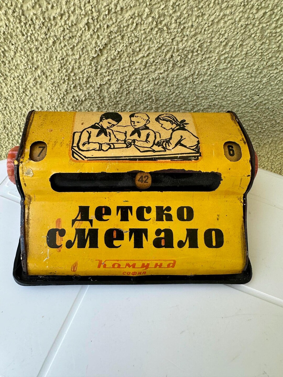 Vintage Unique Abacus Children Tin Calculator 1960 Year Learning Metal ...