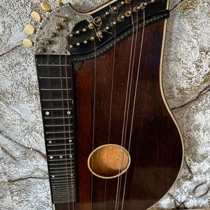 Antique Ancient Unique Zither Musical Instrument Very Rare German 1878 ...