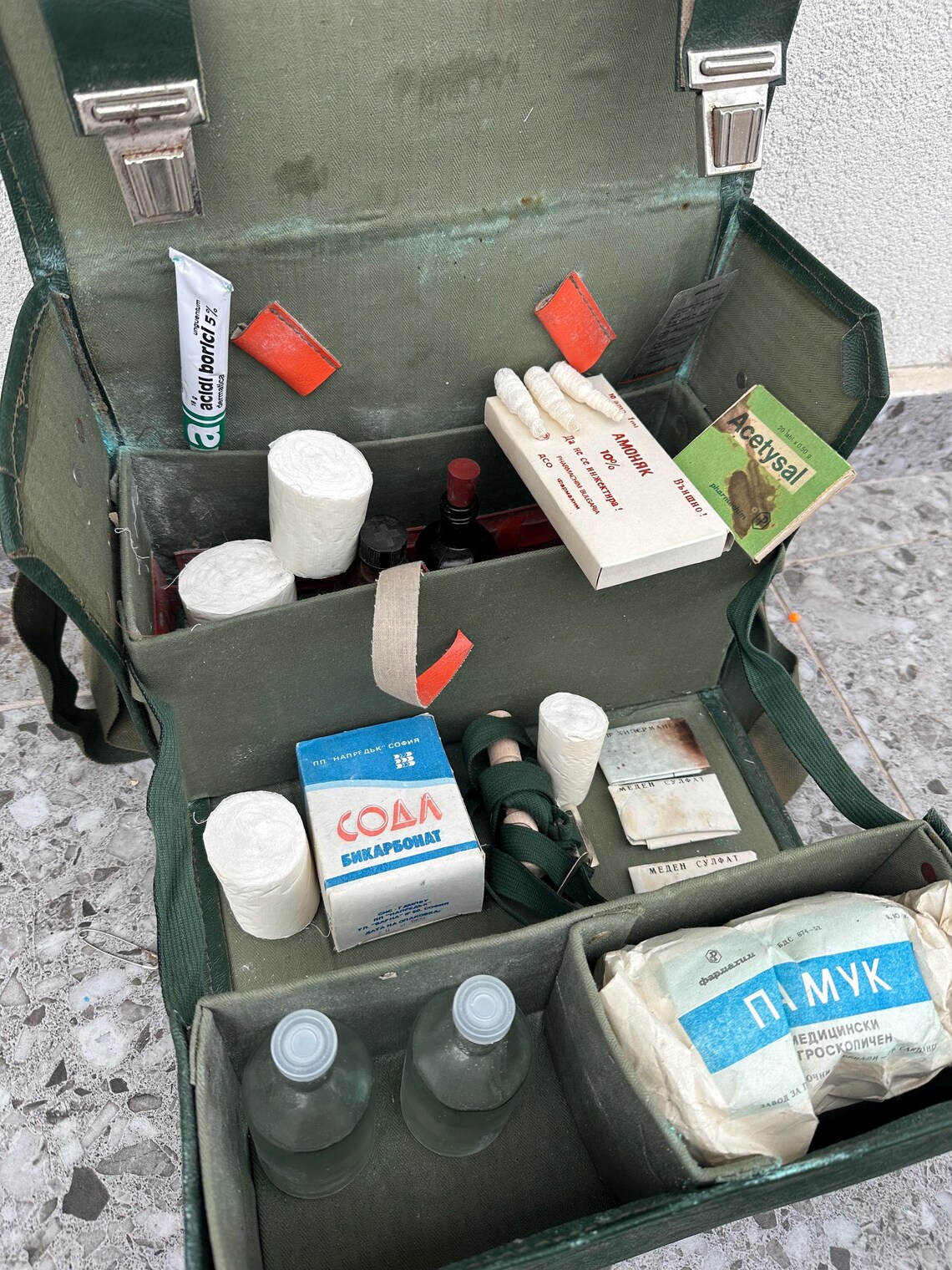 Vintage Military Field Medic First Aid Full Kit Canvas Bag Medical 1940 ...