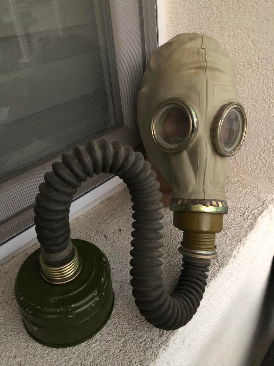 Military Vintage Army Gas Mask With Hose and Carbon Filter - Etsy