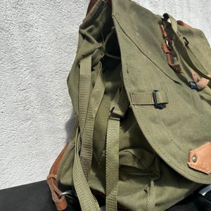 Vintage Military Canvas Army Rucksack Haversack Bag Soldier Equipment ...