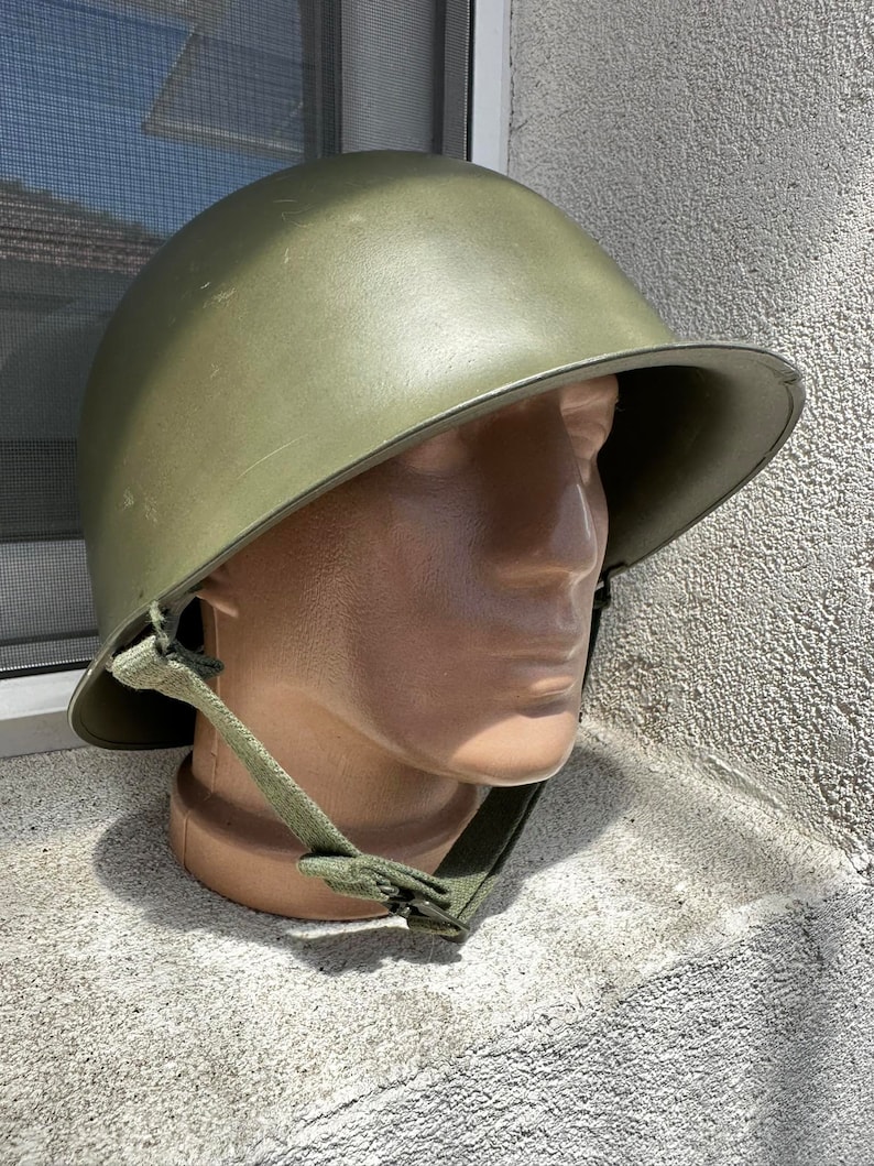 Vintage Military Helmet Mo F1 TTA Otan HR 1971 NATO French Army Soldier ...