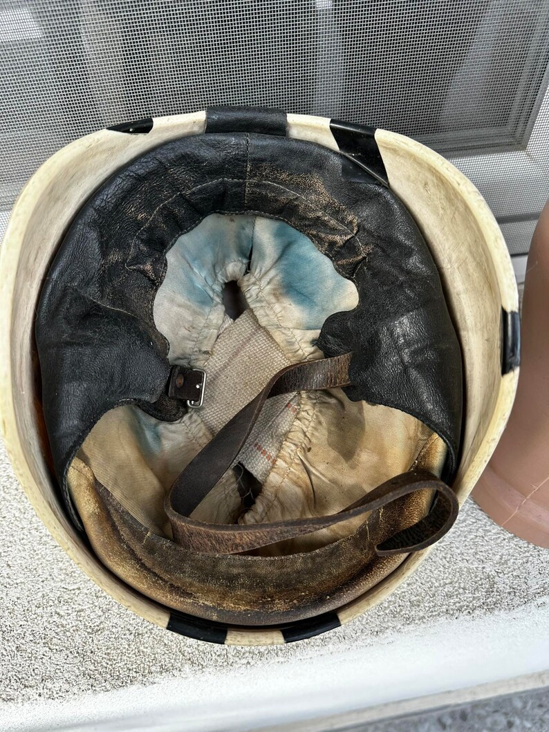Vintage Rare American Motor Helmet USA Very Old Leather - Etsy