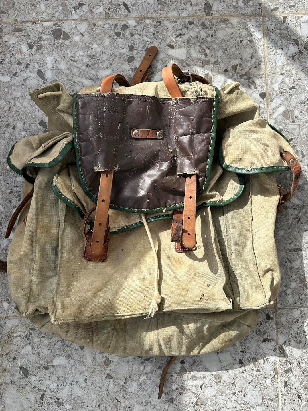 Very Old Genuine Military Bag Haversack Backpack Vintage Canvas Army ...