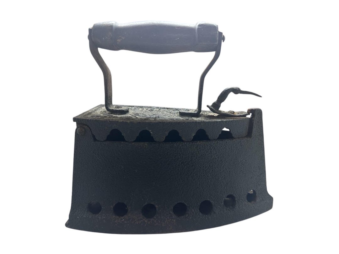Vintage Antique 1900 Year Primitives Clotes Hand Charcoal IRON Sad ...