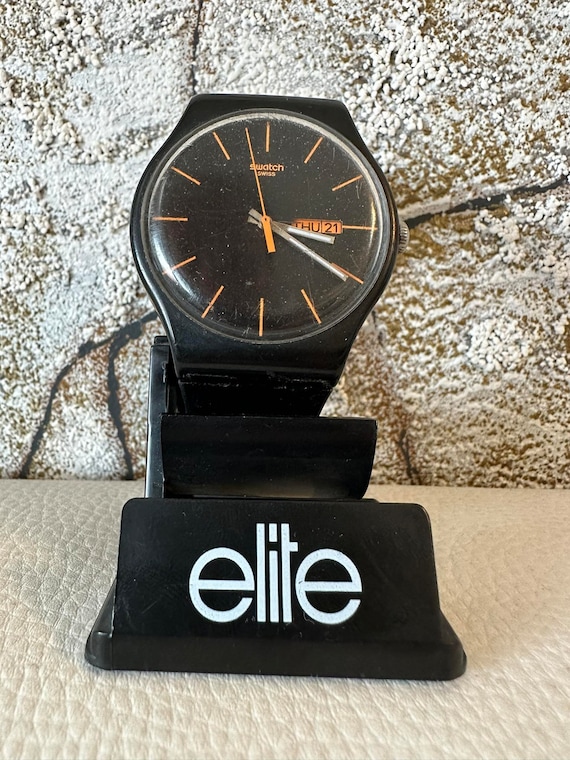 Unisex Swatch Rebel Watch With Purple Hands - Gem