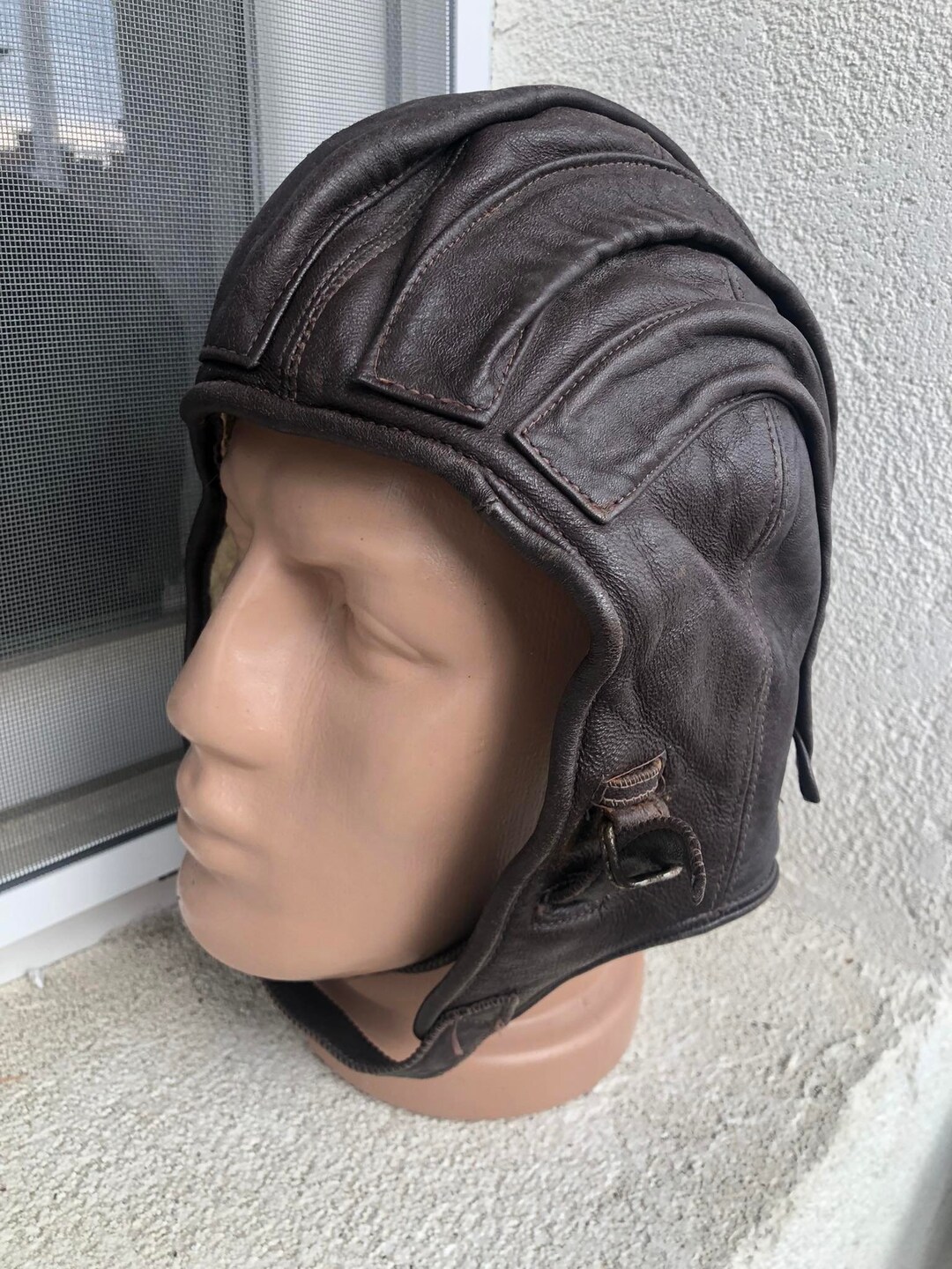 Vintage Military Army Bonnet Helmet Soft Leather Very Rare Size 58 ...