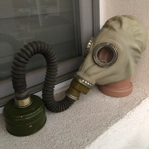 Military Vintage Army Gas Mask With Hose and Carbon Filter - Etsy