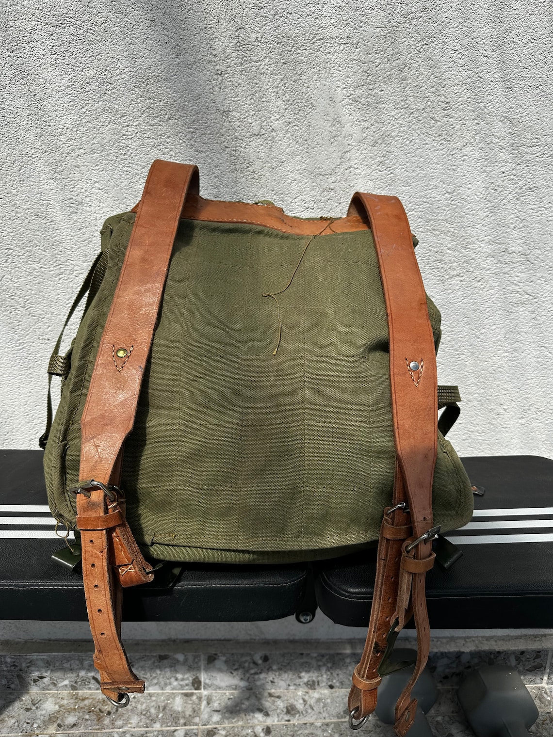 Vintage Military Canvas Army Rucksack Haversack Bag Soldier Equipment ...