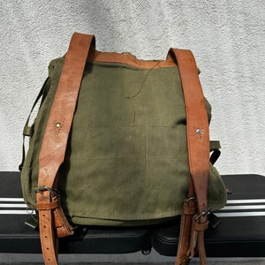 Vintage Military Canvas Army Rucksack Haversack Bag Soldier Equipment ...