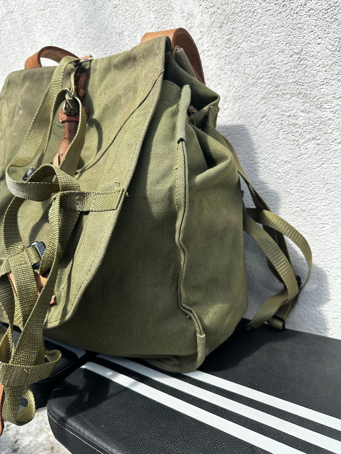 Vintage Military Canvas Army Rucksack Haversack Bag Soldier Equipment ...
