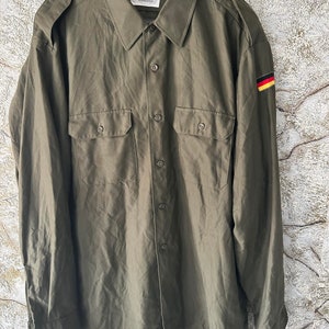 Vintage Military Army Shirt German Soldier Equipment Deutche Flag 1980 ...